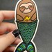Waterproof Sloth Mermaid Water Bottle Stickers - Etsy