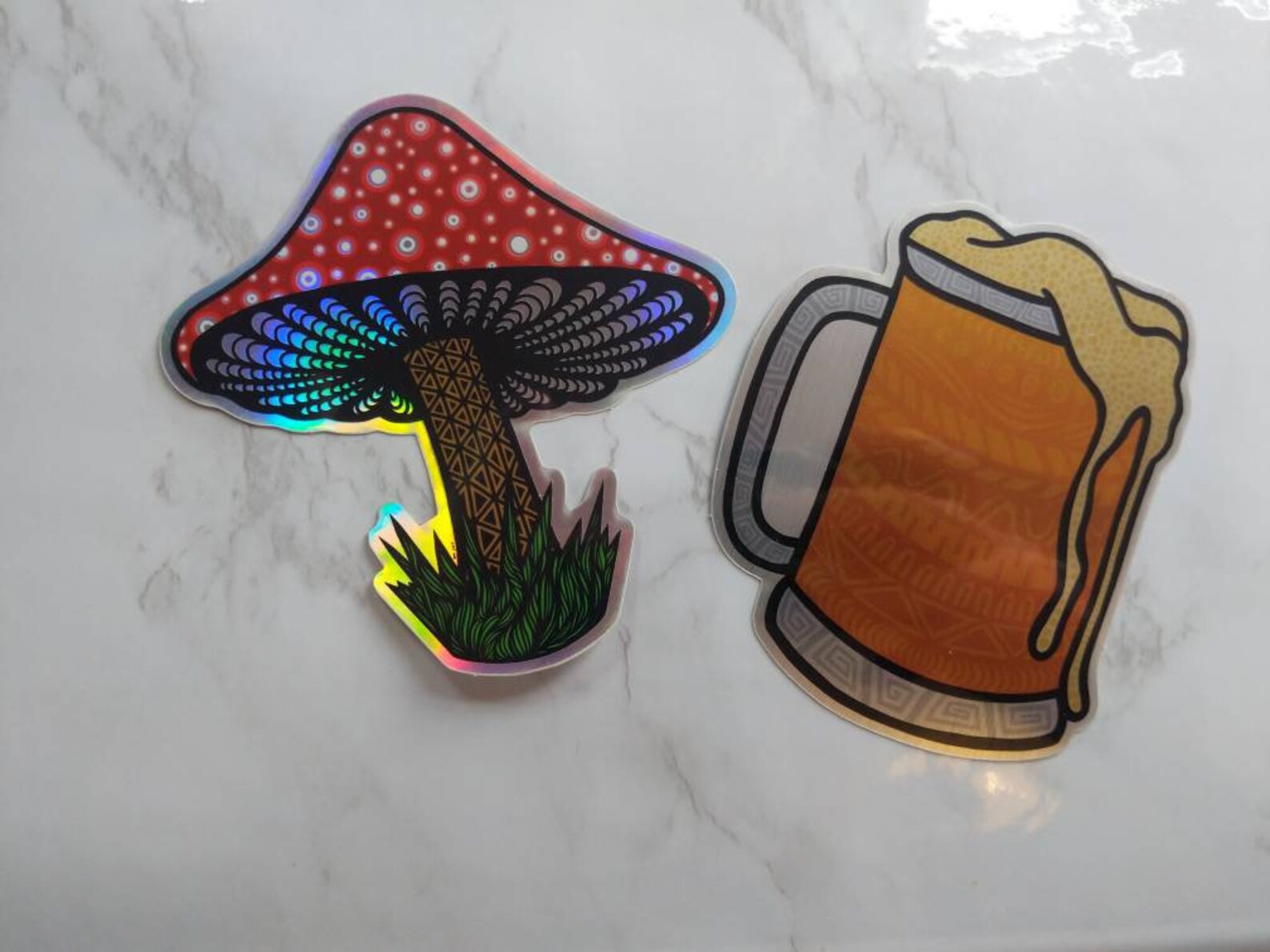 Holographic Magic Mushroom Vinyl Sticker Decal for Car | Etsy