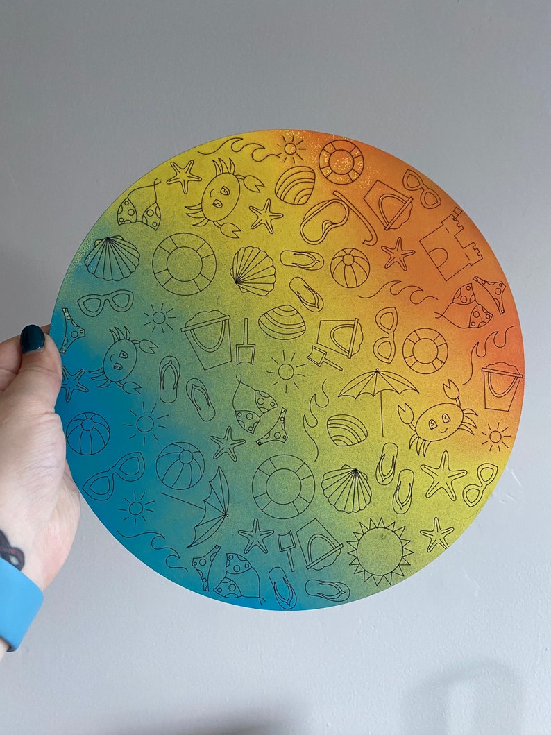 Summertime Beach Doodle SCORING Pattern File Bundle Laser - Etsy