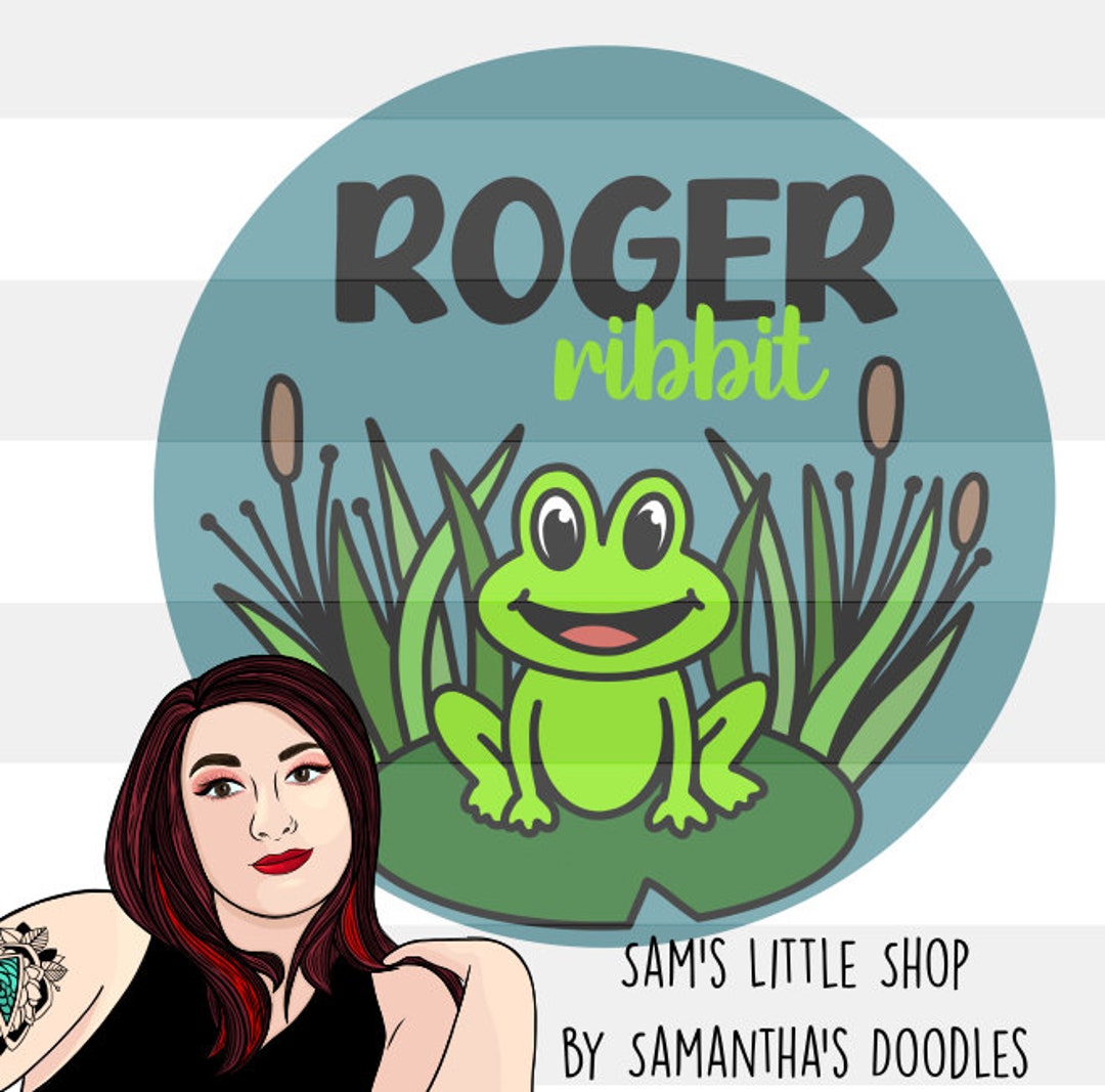 Roger Ribbit Frog on Lily Pad Sign SVG File Cute Frog With Leaves and ...