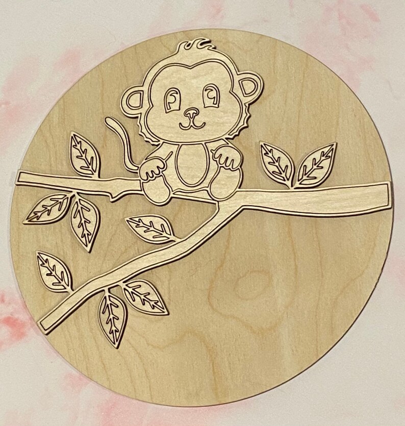 Mason Monkey Tree Doodle Sign SVG Hand-Drawn Monkey SVG FILE | Etsy