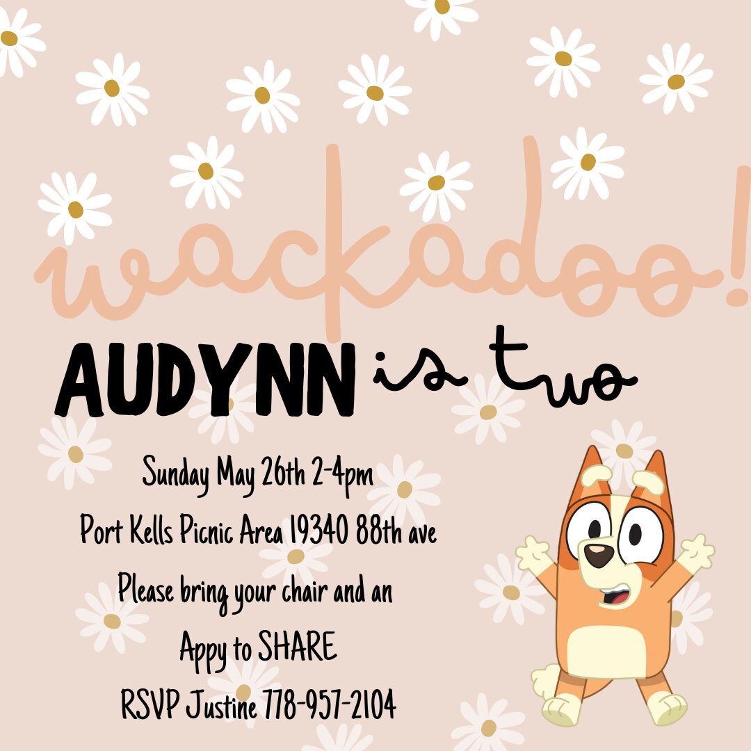 Bluey Birthday Invitations Digital File Customizable - Etsy