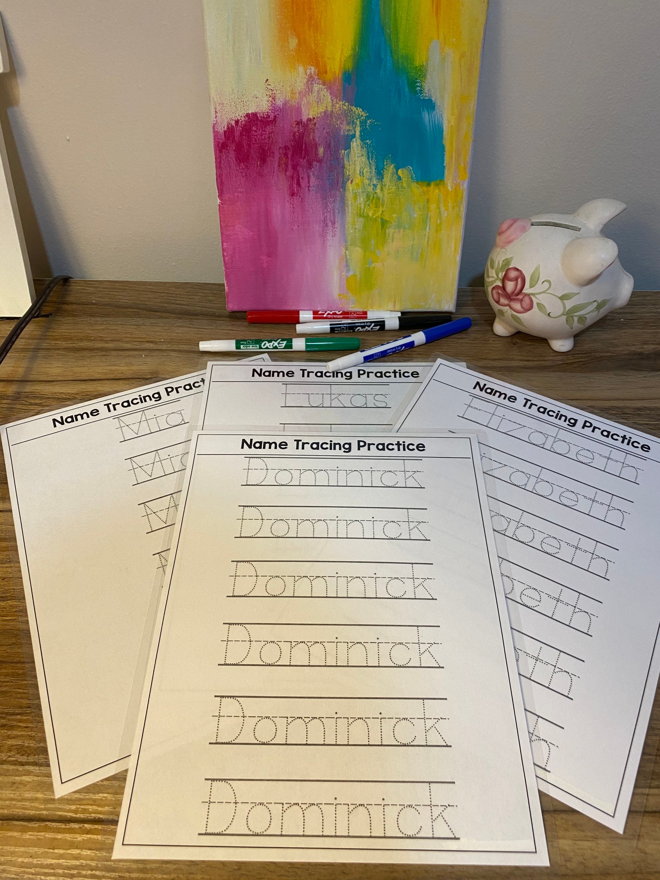 Laminated Name Practice Worksheets- Custom - Perfect for Tracing- Dry ...