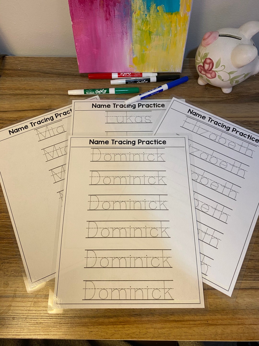 Laminated Name Practice Worksheets- Custom - Perfect for Tracing- Dry ...