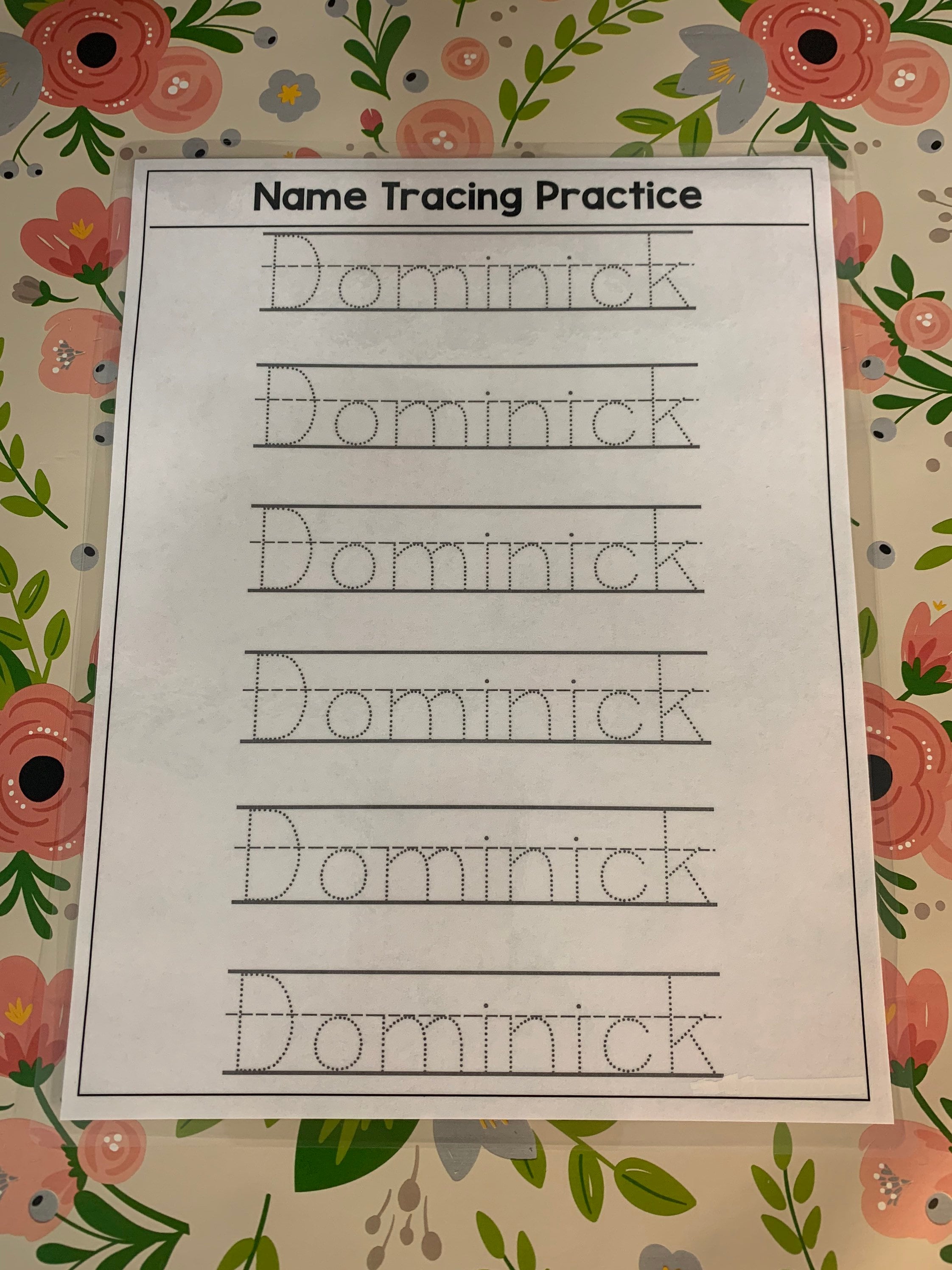 Laminated Name Practice Worksheets- Custom - Perfect for Tracing- Dry ...