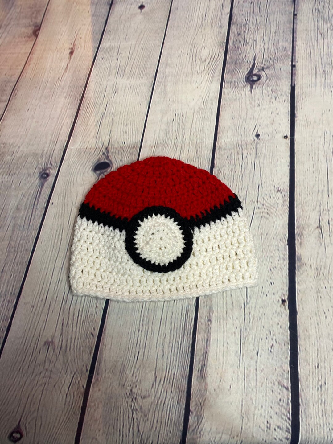 Handmade Crochet Pokeball Beanie: Soft Acrylic Gamer Hat - Etsy