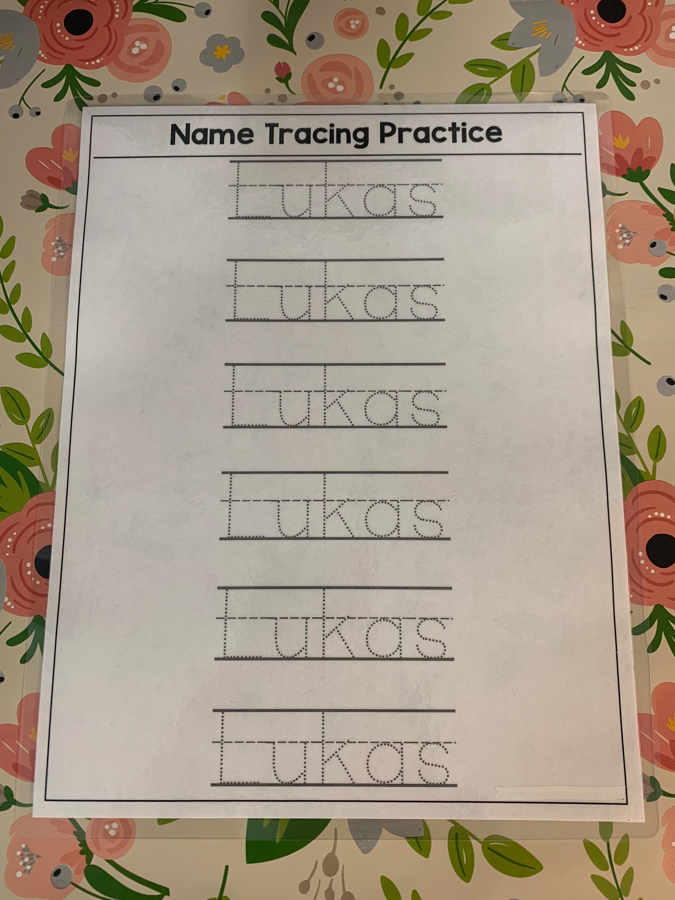 Laminated Name Practice Worksheets- Custom - Perfect for Tracing- Dry ...
