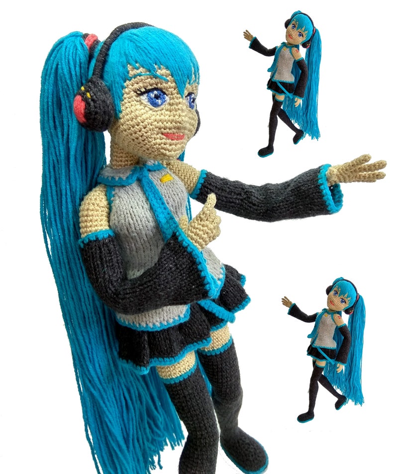 Hatsune Miku muñeca vocaloid carácter anime Amigurumi crochet | Etsy