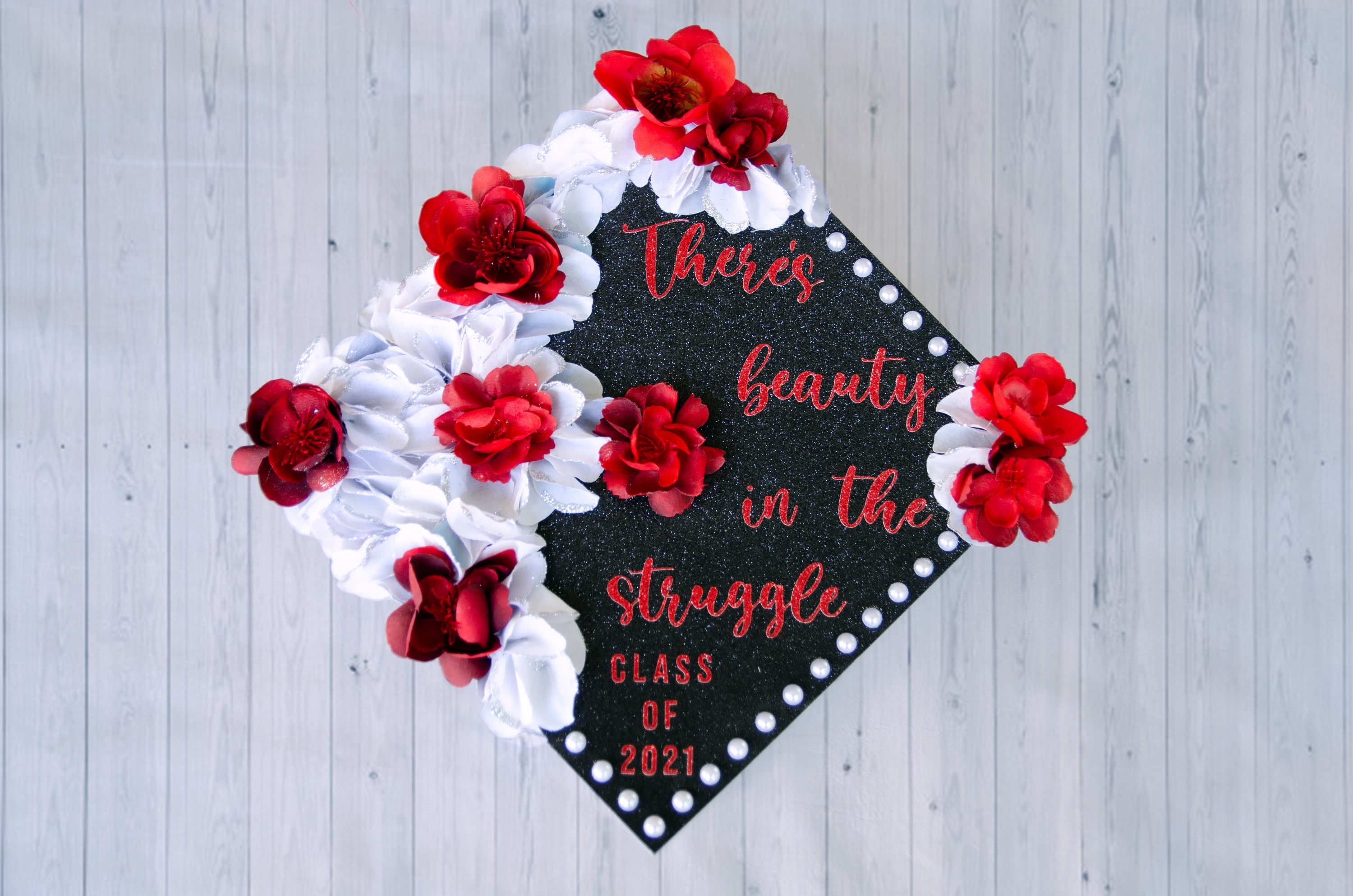 Custom Graduation Cap Topper Glitter Base | There's Beauty in the ...