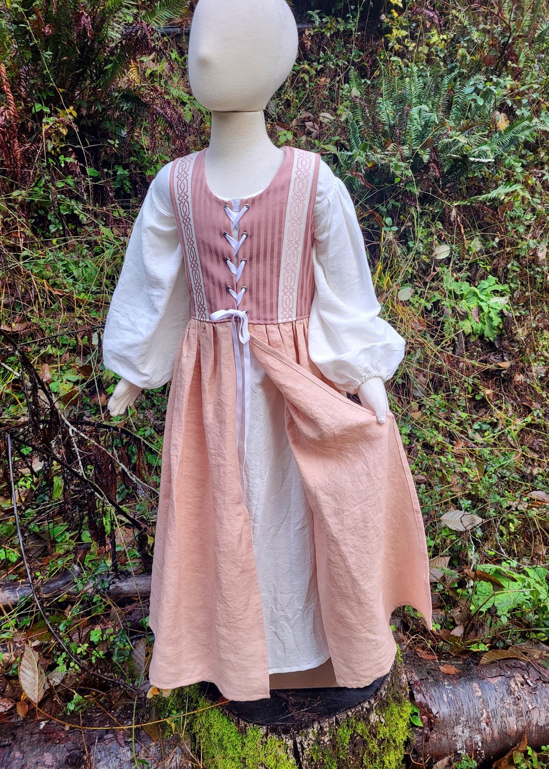 Girls Renaissance Dress With Chemise - Size 7/8 - Etsy