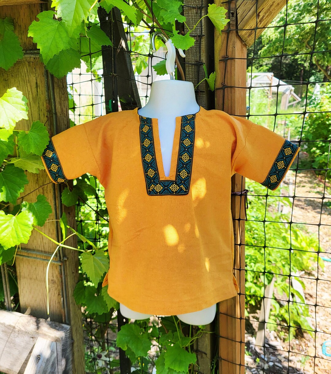 Linen Baby Short Sleeved Medieval Tunic - 6-9 Months - Etsy