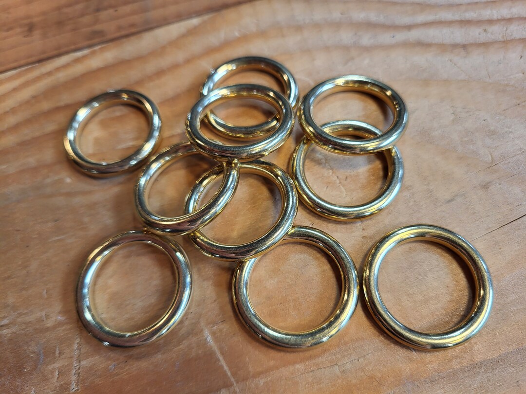 Solid Brass Rings 1" - Set of 10 Pieces - Etsy