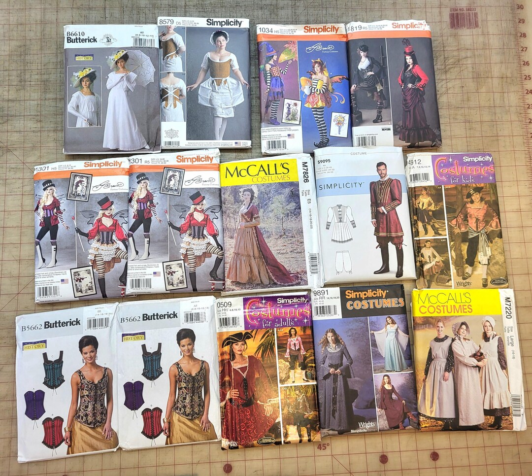 CLOSEOUT Lot of 14 Costume Patterns Various Style and Sizes, Uncut ...