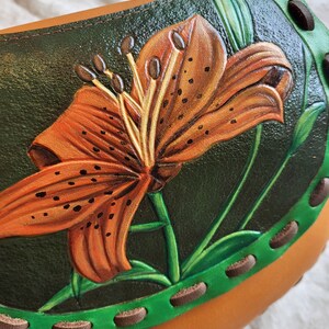 Tiger Lily Handmade Tooled Leather Shoulder Bag - Etsy