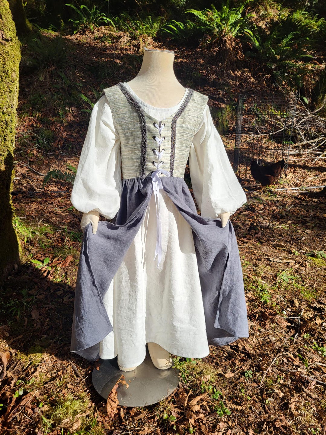Girls Renaissance Dress With Chemise - Size 5-7 - Etsy