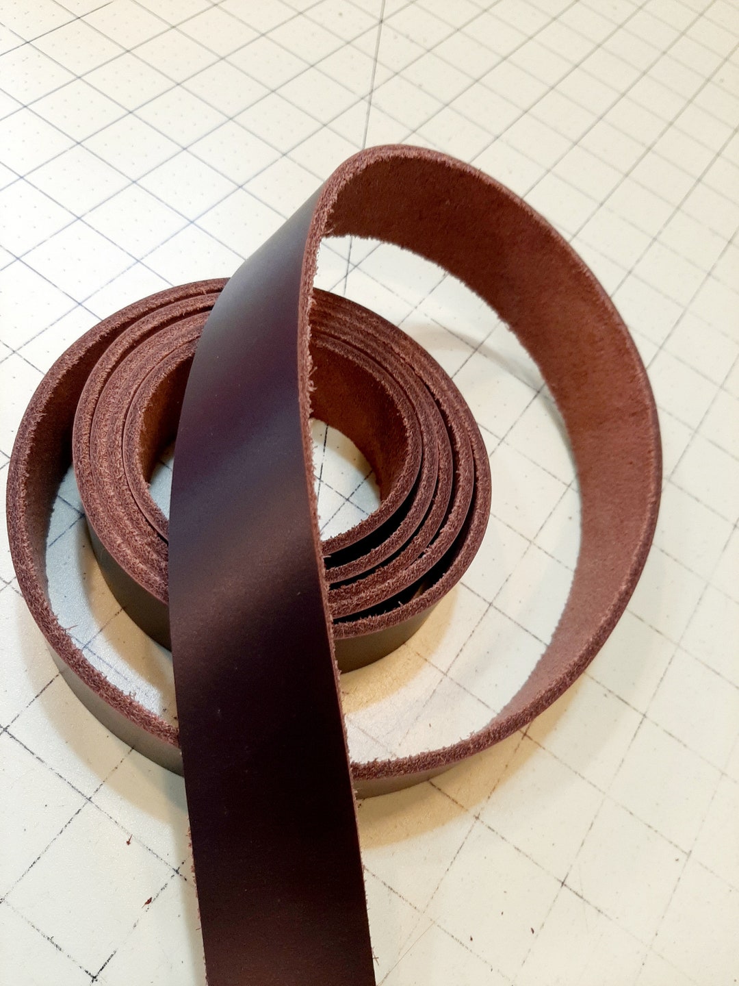 Dark Brown Leather Belt Blank/strap - 1 1/4" Wide, 82" Long - Etsy