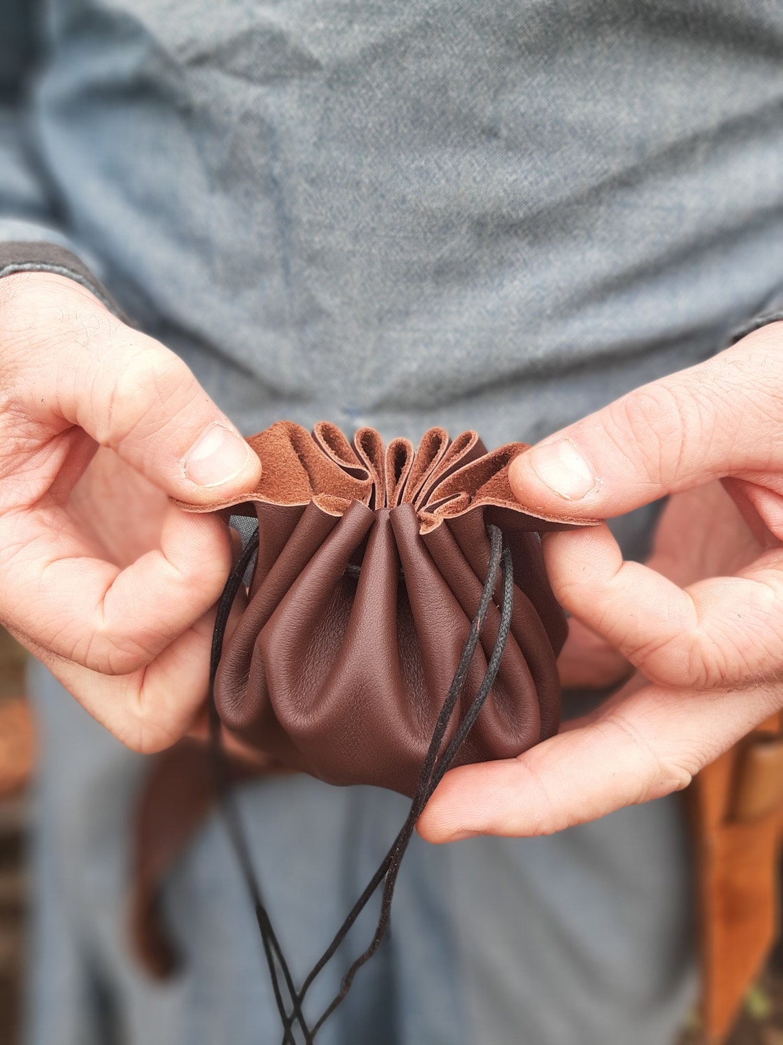 Leather Coin Purse - Large (mahogany) - Etsy
