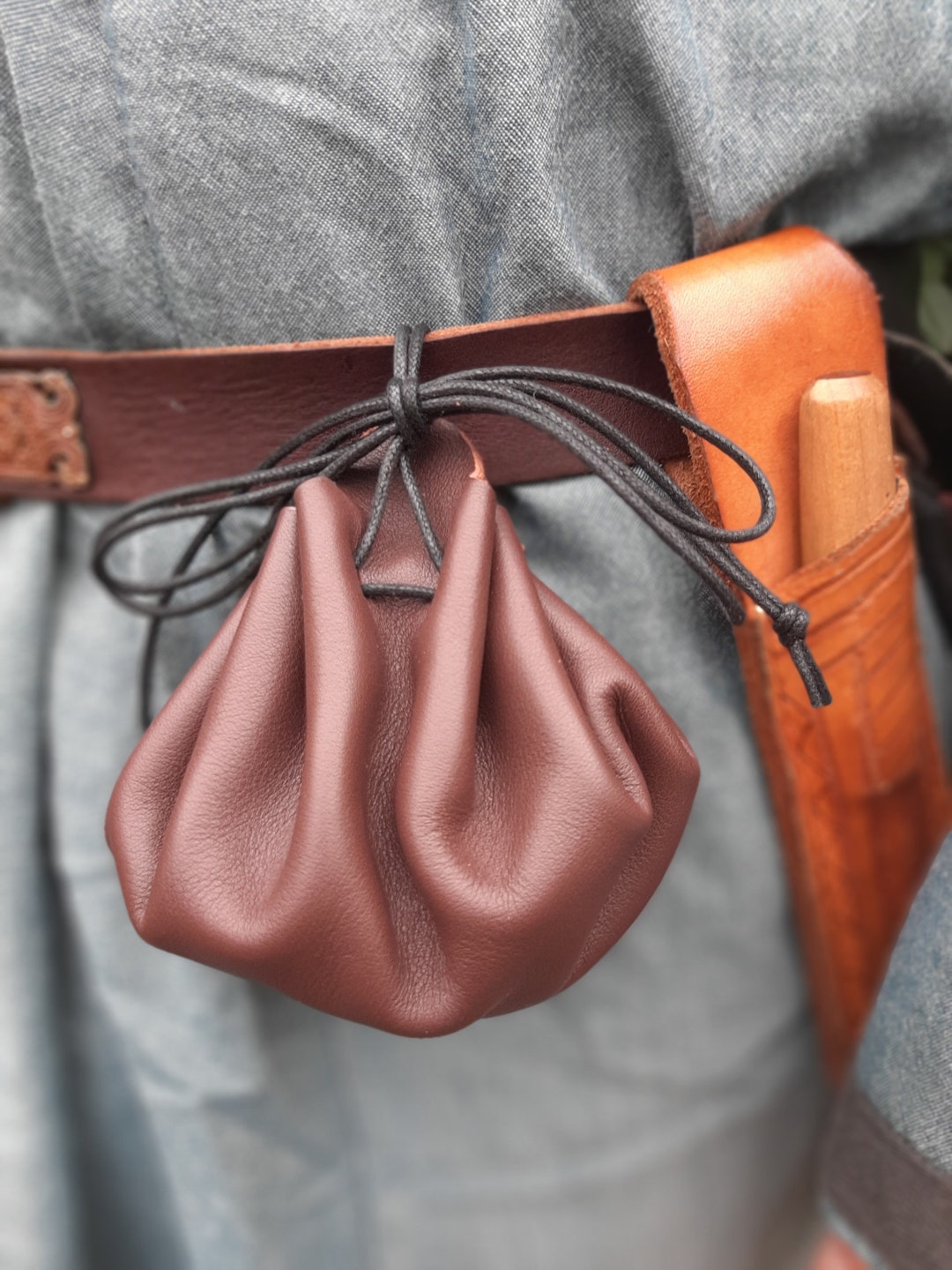 Leather Coin Purse - Large (mahogany) - Etsy