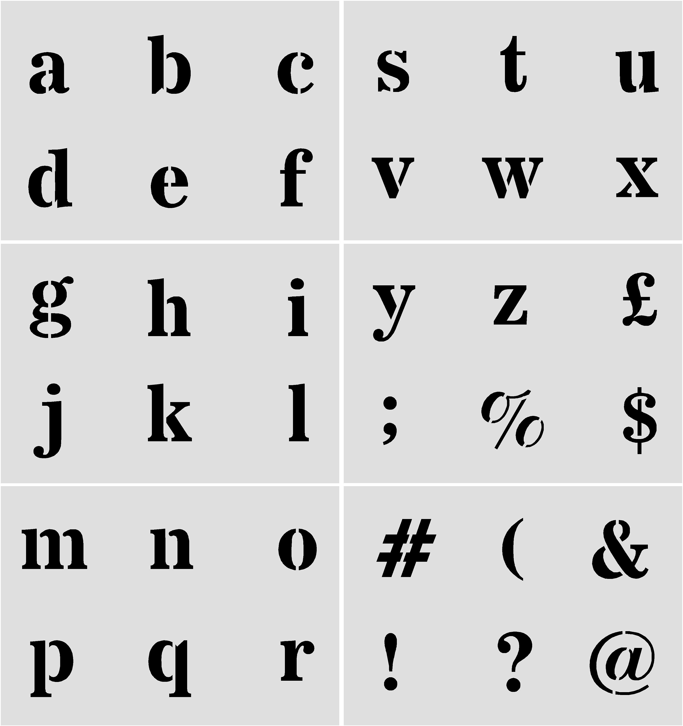 LETTER & SYMBOLS Stencils 50mm Lower Case ROMAN Style - Etsy