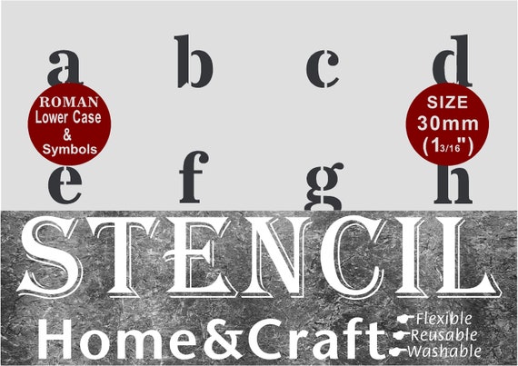 LETTER & SYMBOLS Stencils 30mm Lower Case ROMAN Style | Etsy