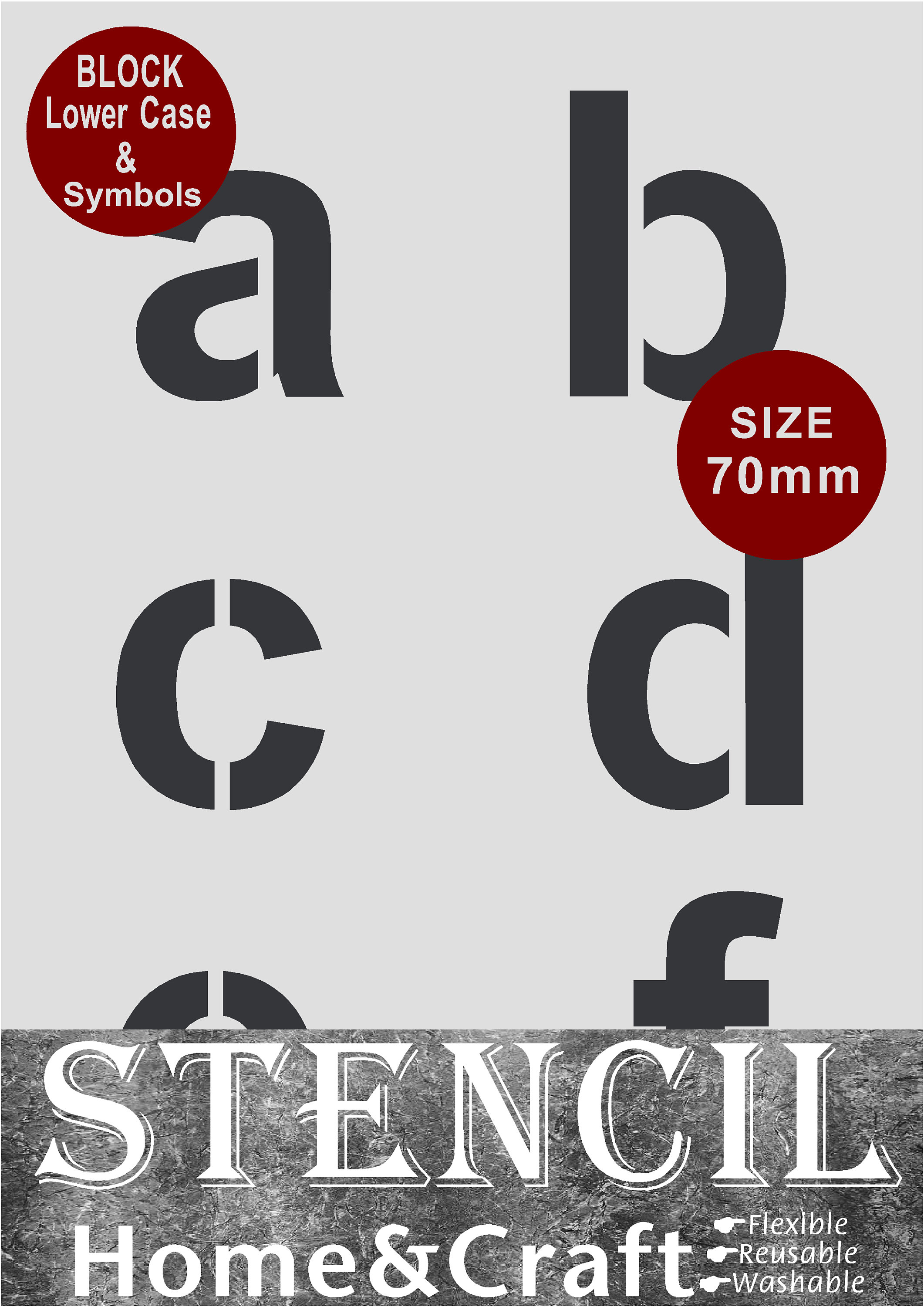 LETTER & SYMBOLS Stencils 70mm Lower Case BLOCK Style - Etsy