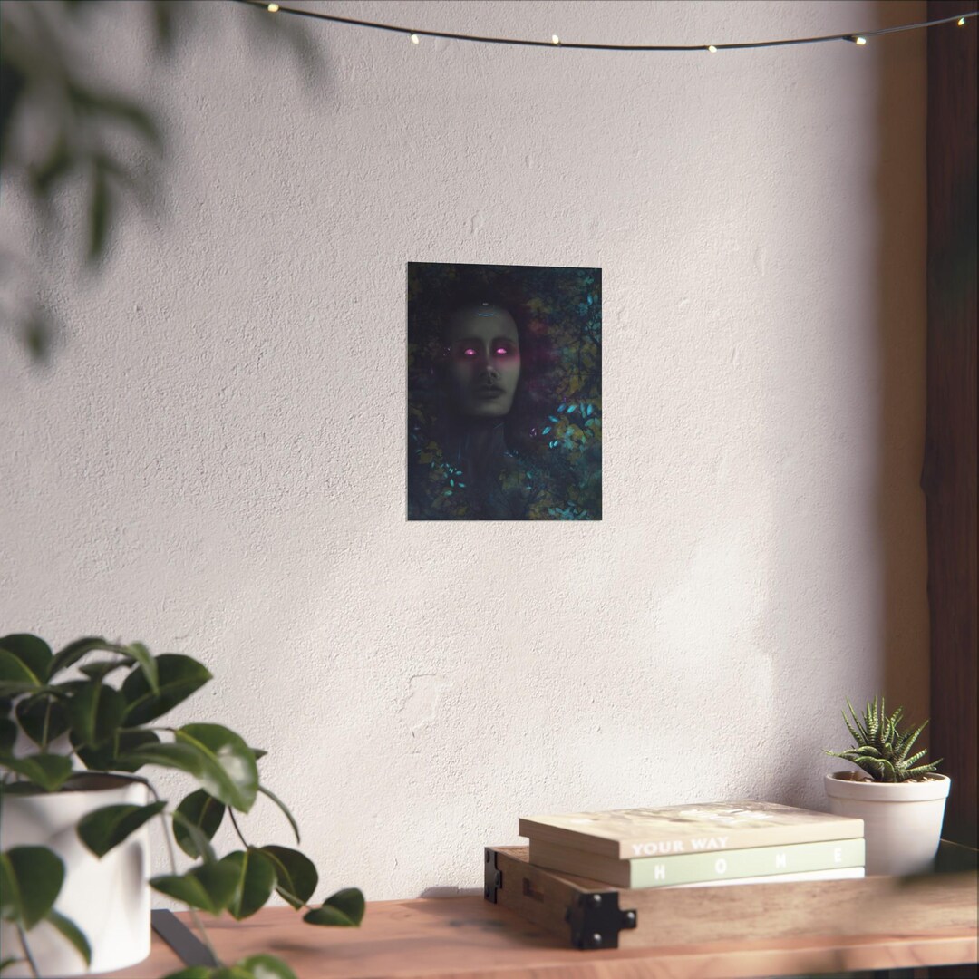 Non-ai Fine Art Posters, Cyber Sprite Poster, Digital Art Print, Moody ...
