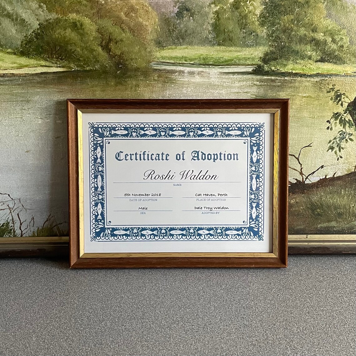 Pet Cat Adoption Certificate Print Blank Template (digital Download) - Etsy