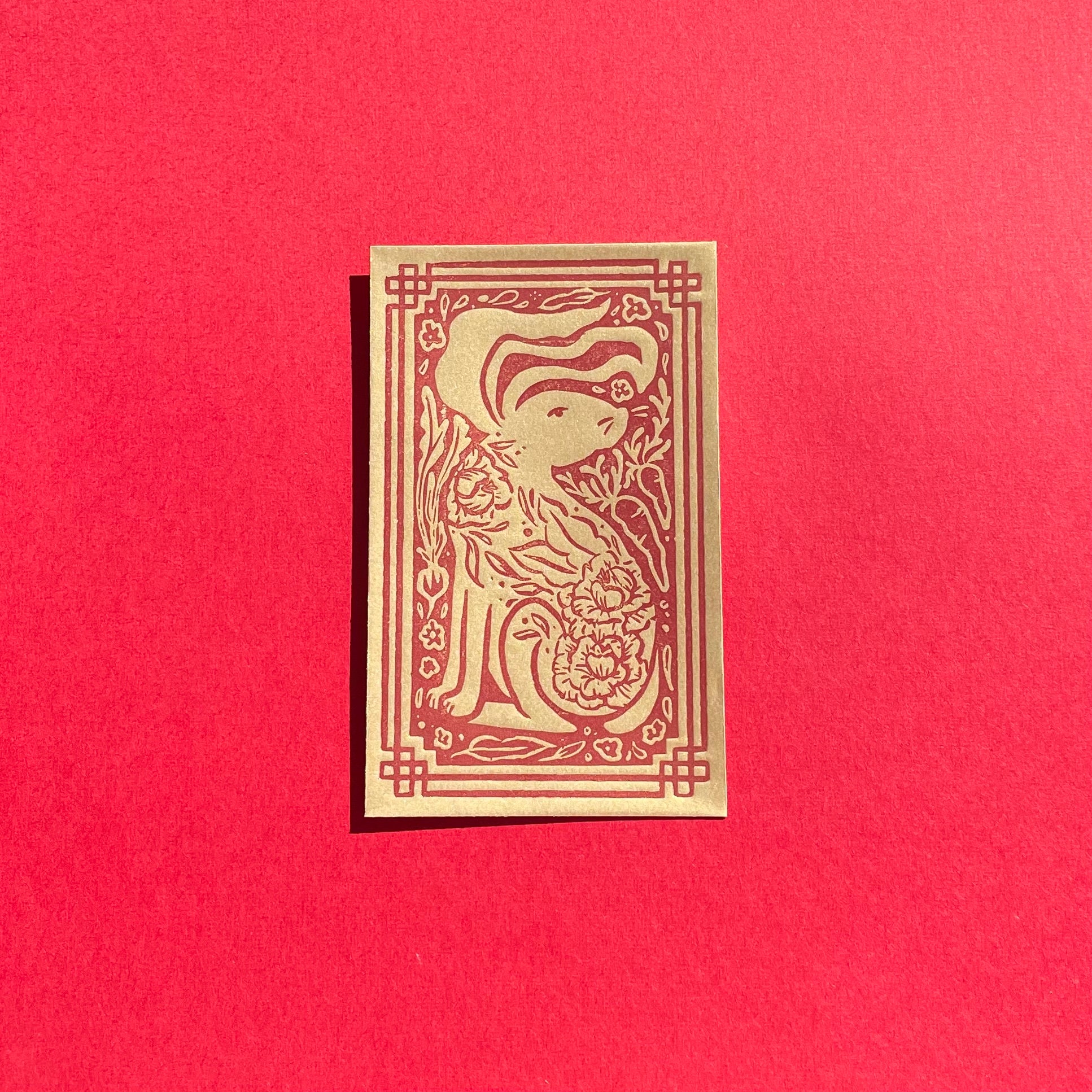 Red Packet Envelope Pack of 3 Chinese New Year Rabbit Letterpress ...