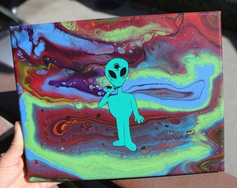 Alien Drip Painting - Etsy
