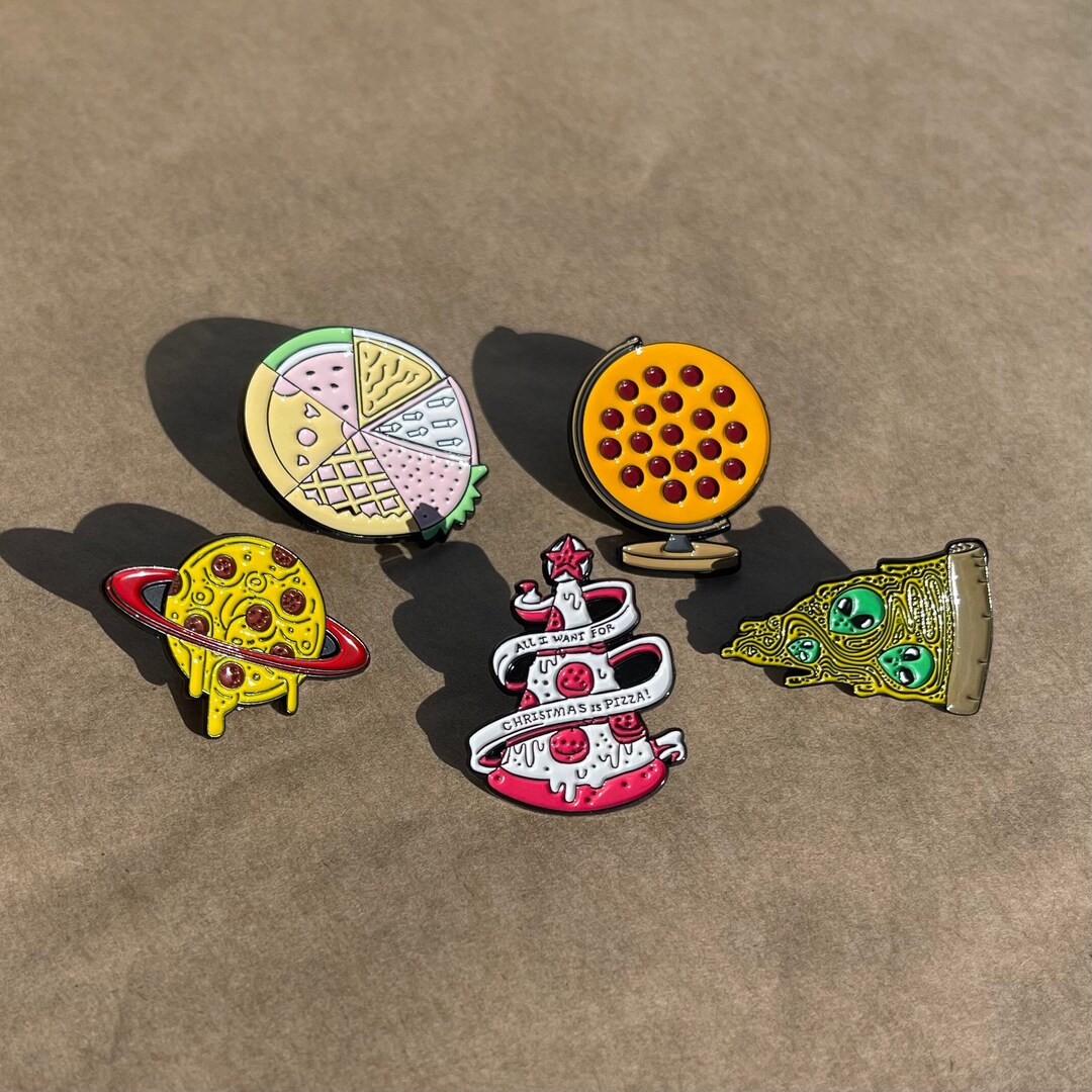 Trippy Pizza Pins (set of 5) - Etsy
