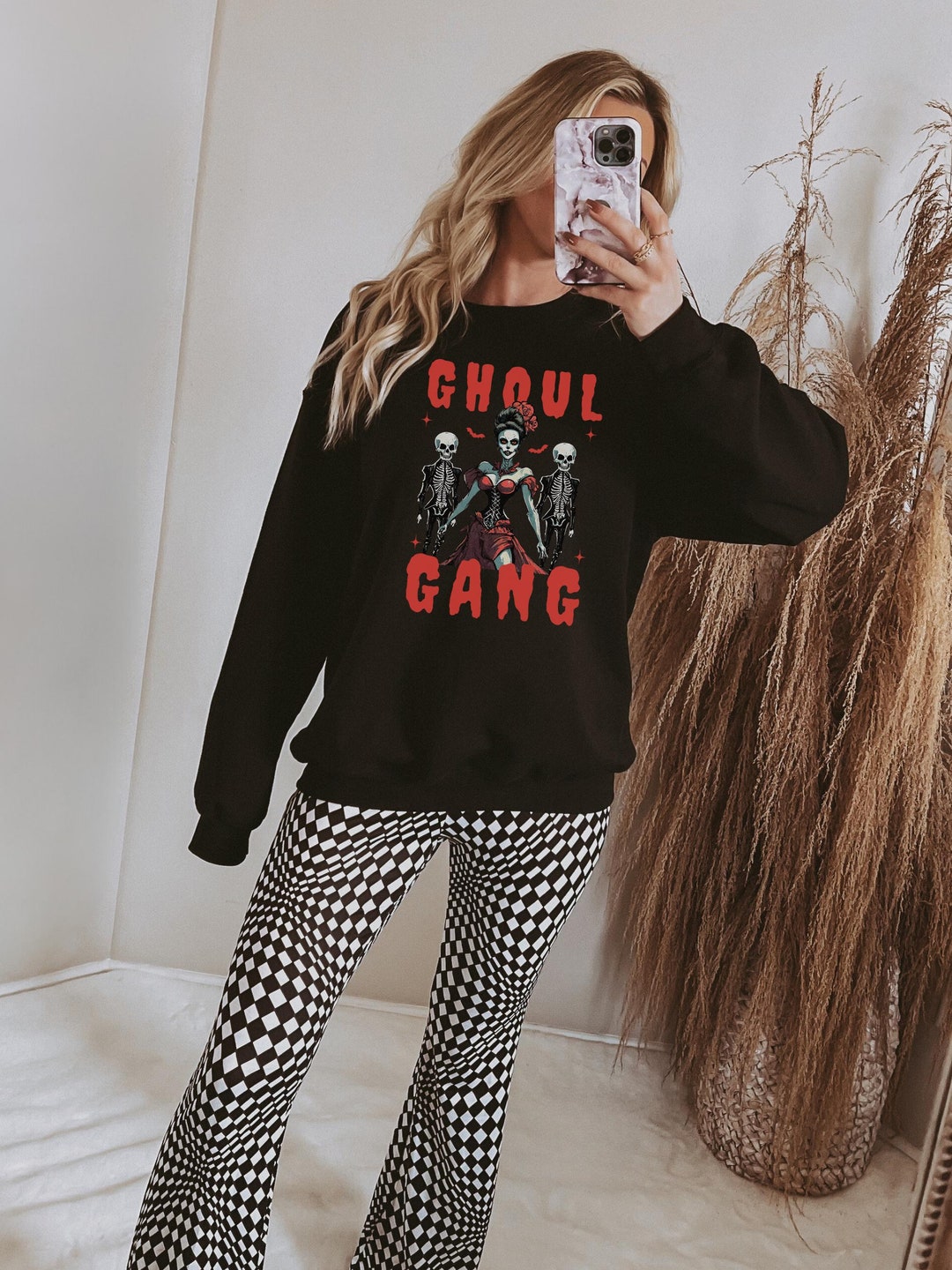 Ghoul Gang Halloween Crew Neck Dark Coquette Girly Halloween Gothic ...