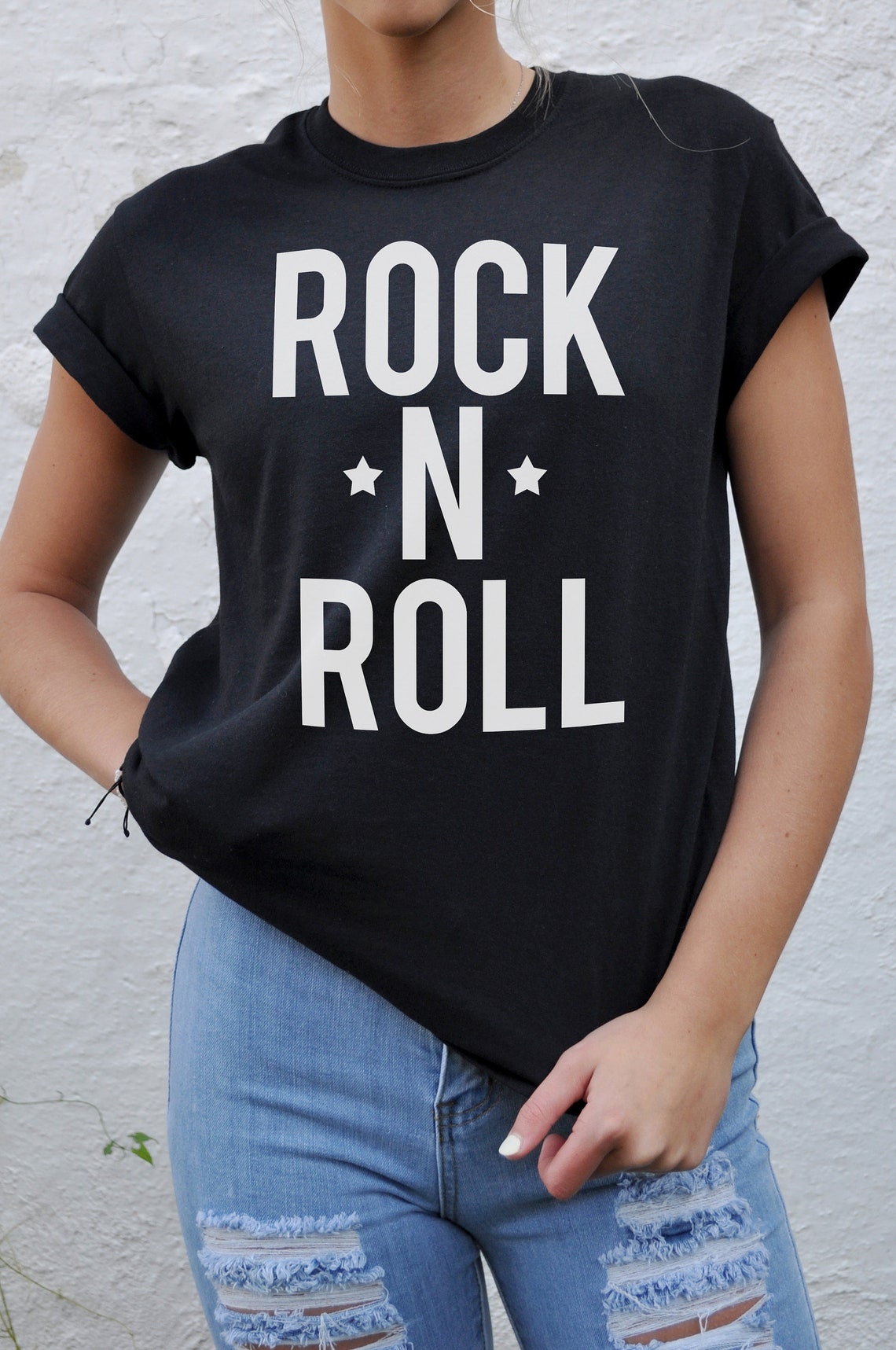 Rock-n-roll T-shirt Rock Tee for Women Concert Fashion Tee Plus Size ...