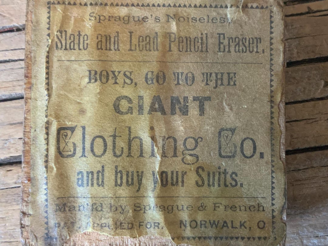 Antique Child’s Slate Eraser Late 1800’s Original Label Norwalk Ohio ...
