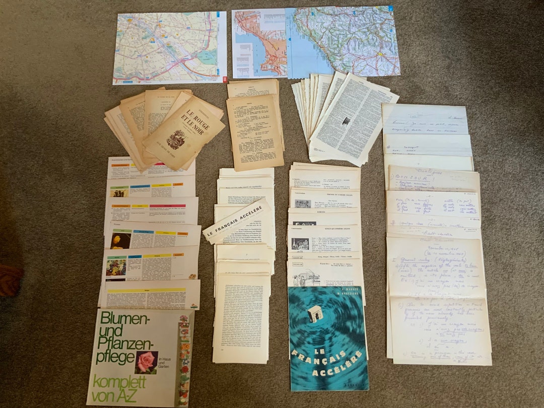 Vintage Bundle 150+ Foreign Language Theme Pages Ephemera Assignments ...