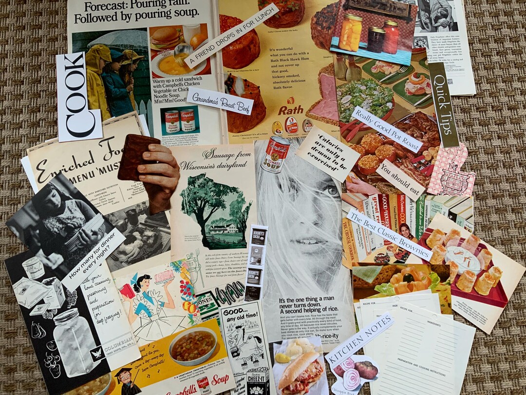 35+ Piece Vintage CULINARY Cooking Kitchen Ephemera Theme Paper Pack ...