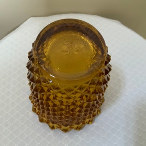 Vintage Imperial Glass Amber Diamond Cut Pattern Mid Century Modern ...