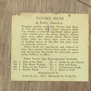 Vintage Tavern Signs Pair 1960s Decor Early American Boys - Etsy