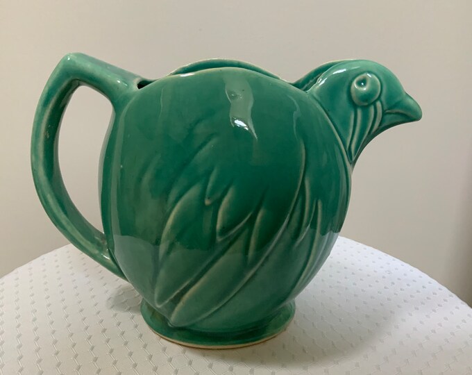 Large Teal Chicken Pitcher 1940s Unmarked Mccoy Milk Pitcher Hen ...