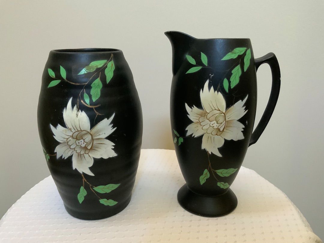 1930’s Pair Brentleigh Ware Pottery Art Deco Ballina Pattern Vase and ...