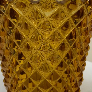 Vintage Imperial Glass Amber Diamond Cut Pattern Mid Century - Etsy