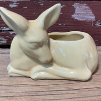 Shafford DEER FAWN PLANTER, Shafford Yellow Handpainted Pottery Fawn ...
