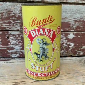 Bunte Stuft Confections Large Tin Chicago Art Deco 1920s Graphics Diana ...