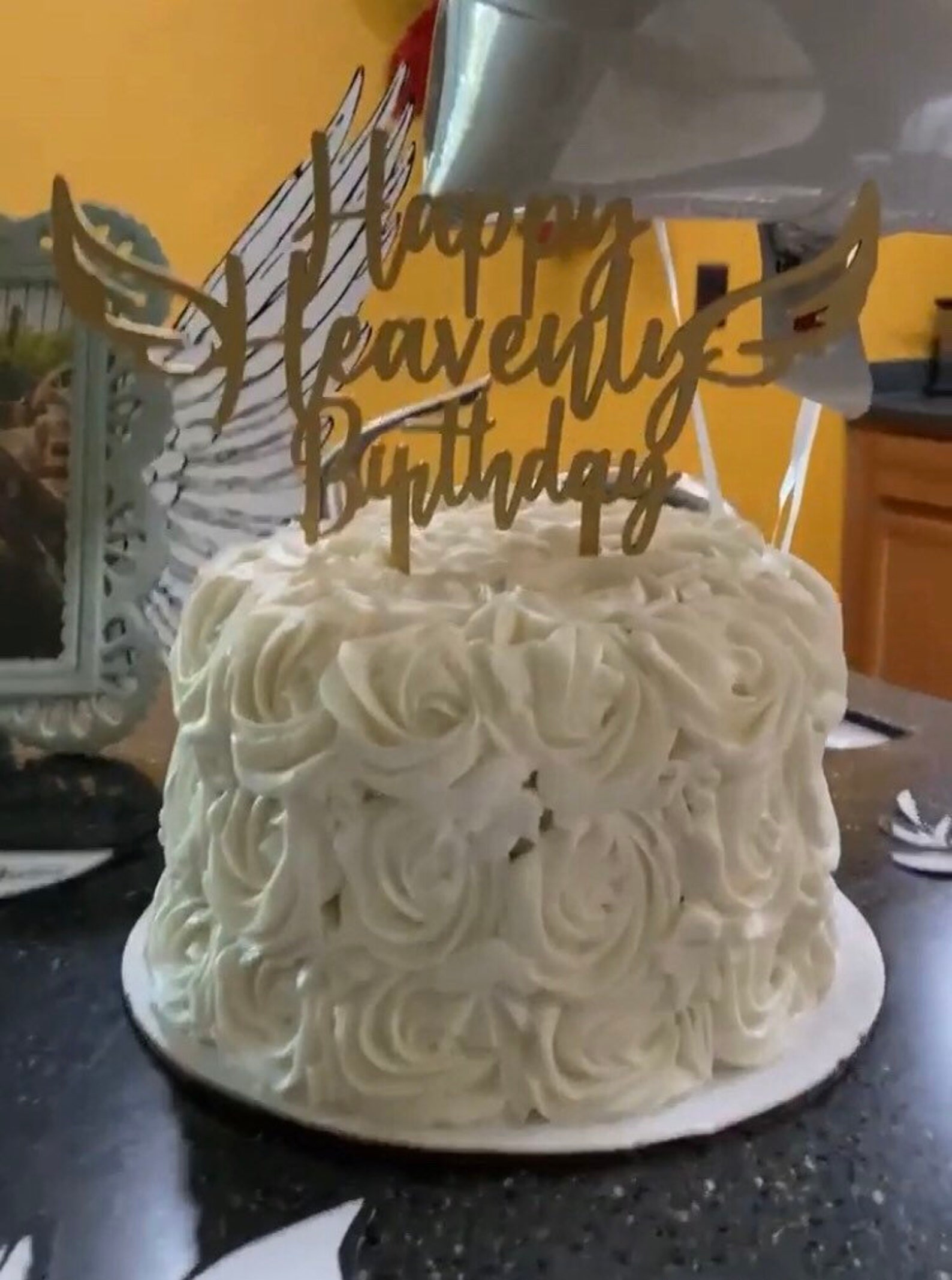 Happy Heavenly Birthday Wooden Cake Topper - Etsy Australia