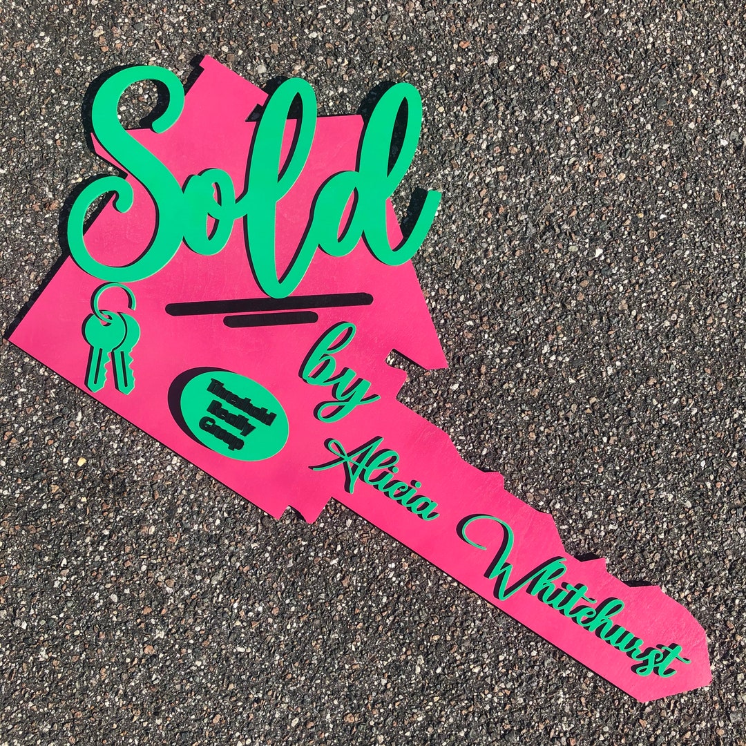 Sold by House-shaped Realtor Sold Key Sign Key Shape Sold - Etsy