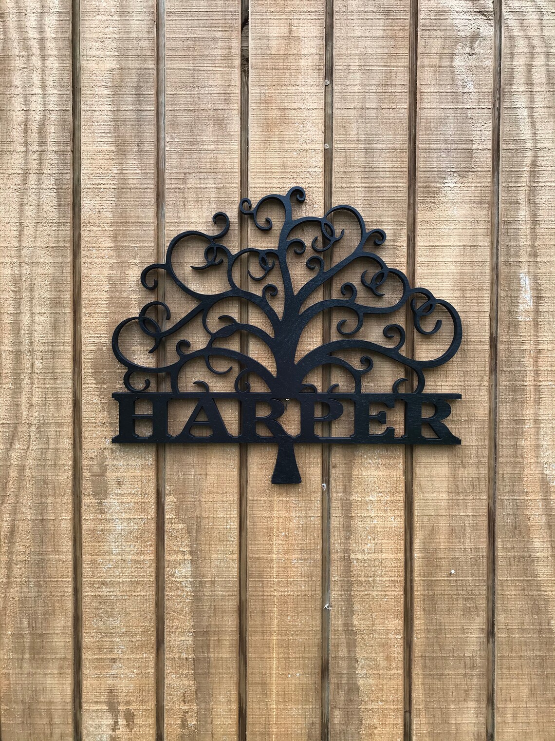 Personalized Tree Monogram Last Name Sign Family Tree Name | Etsy