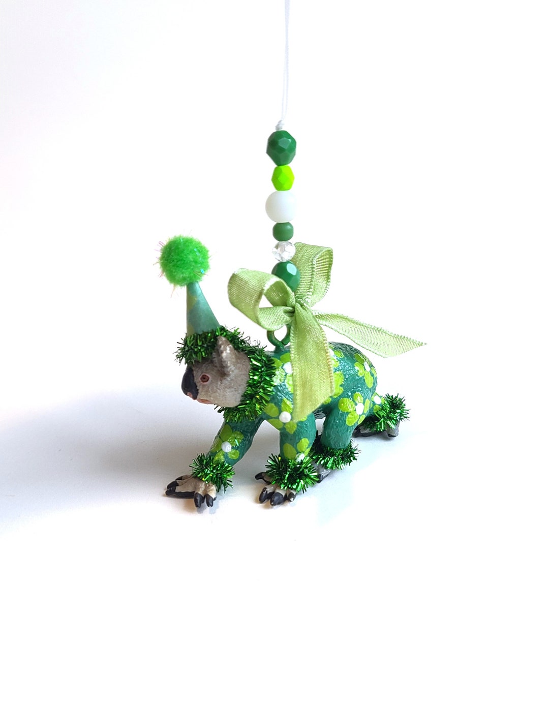Mini Koala Ornament With Green Flowers, St. Patrick's Day Gifts for ...