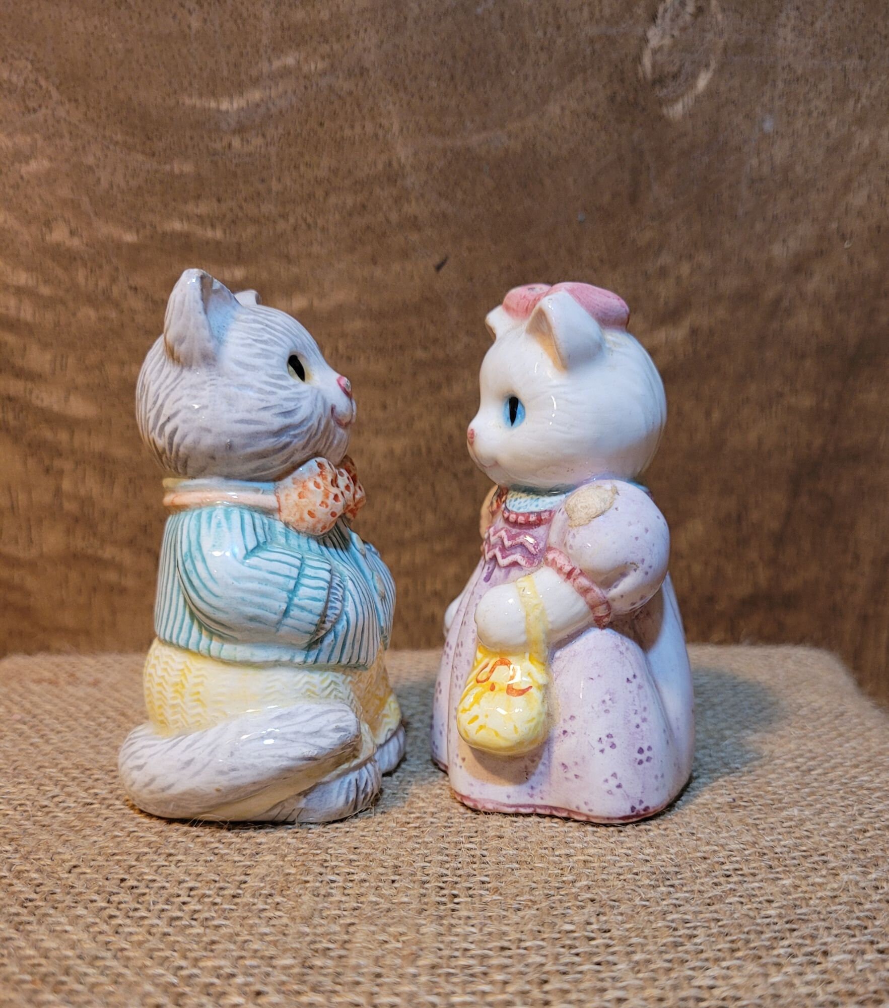 Vintage Avon Mr. and Mrs. Kitty Cat Salt and Pepper Shaker 1992 Dapper ...