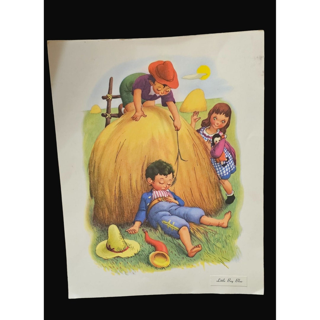 Vintage Mother Goose Nursery Rhyme Prints Set of 8 Loose Prints Only No ...