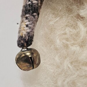 Vintage 7" Paper Mache Santa Face Ornament Wool Beard Rabbit Fur Hat ...