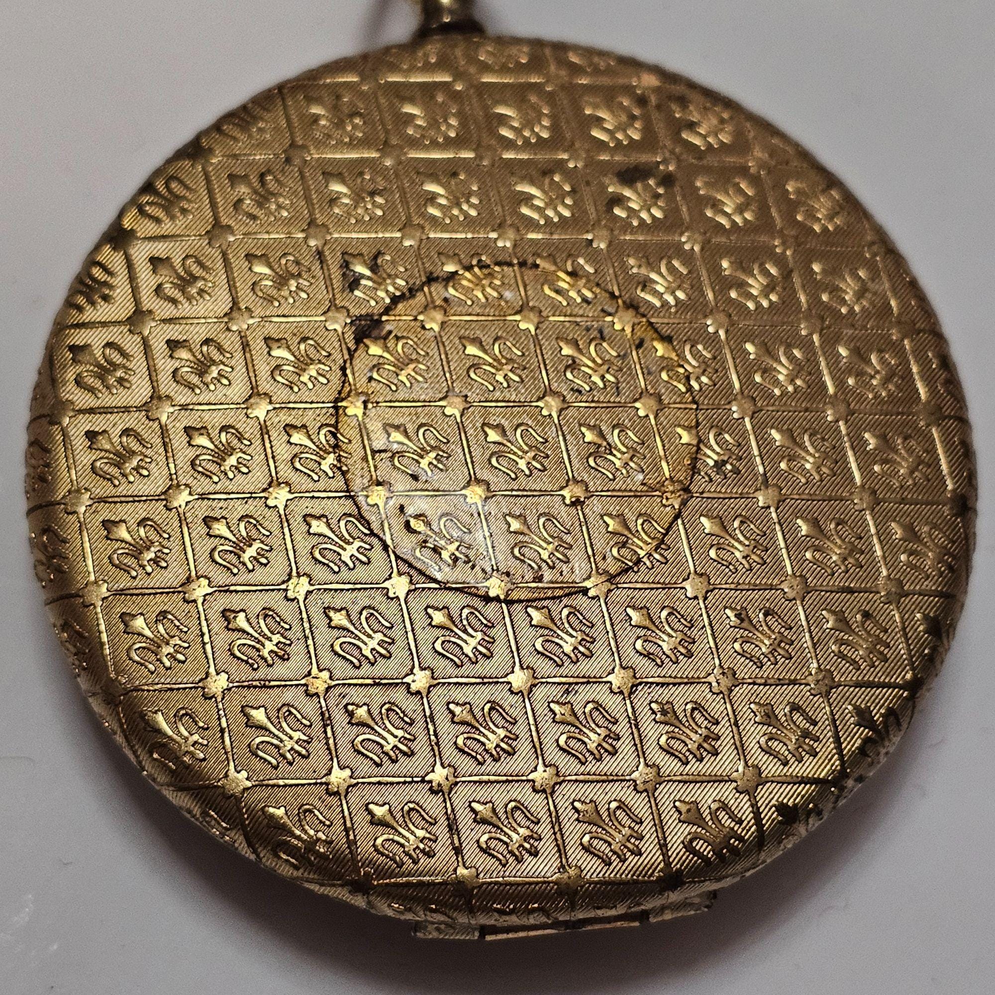 Vtg Estee Lauder Powder Compact 1960's Gold Metal / Mother of Pearl W ...